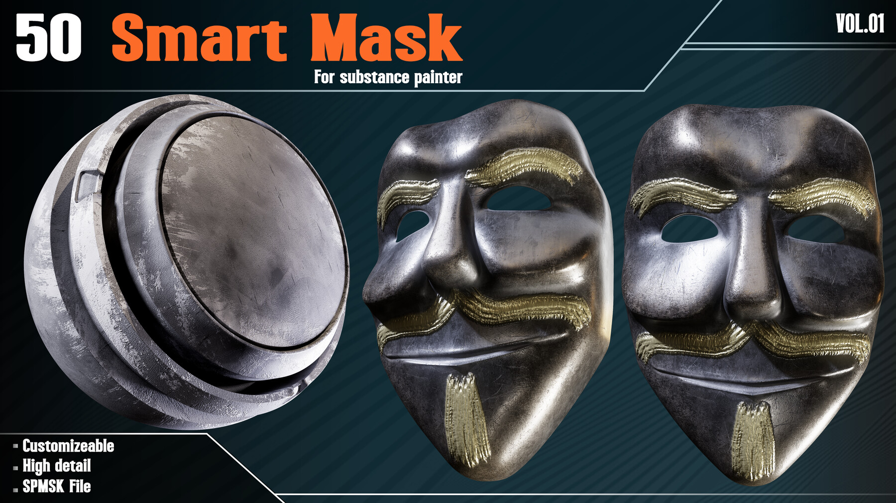 ArtStation - 50 Smart Mask For Substance Painter - Vol.01 | Resources
