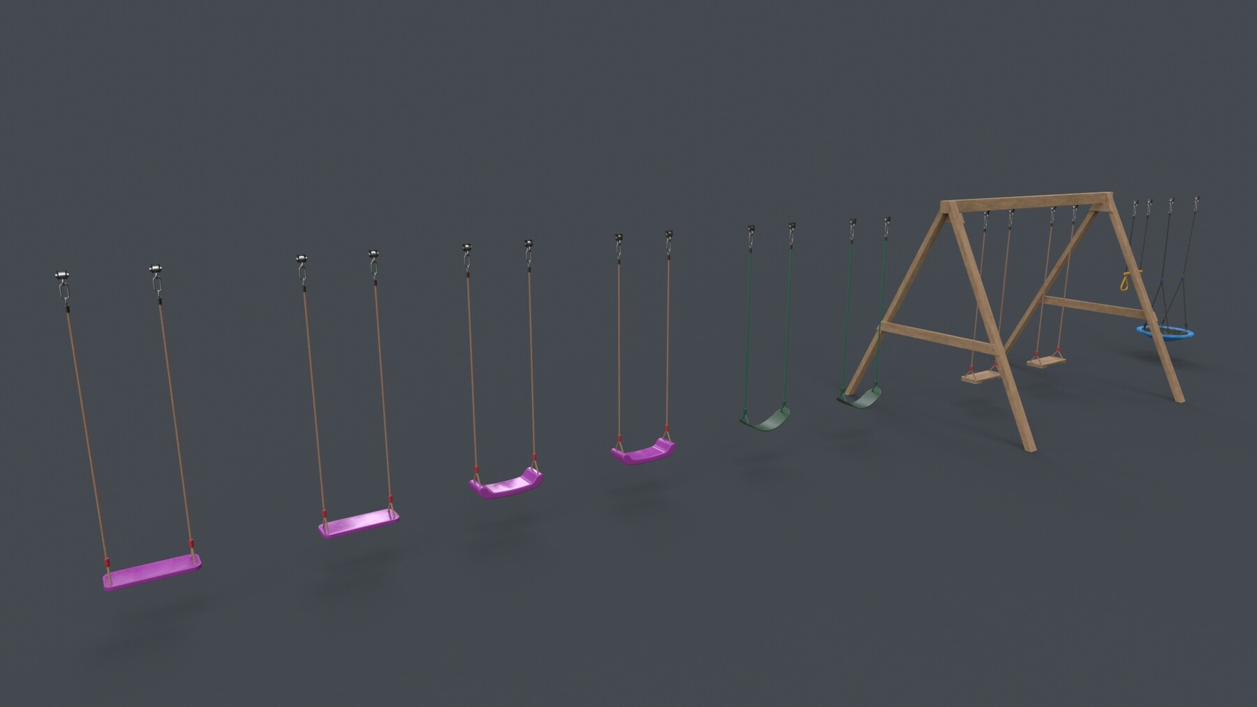 ArtStation - PBR Modular Outdoor Playground Swing Sets B | Game Assets