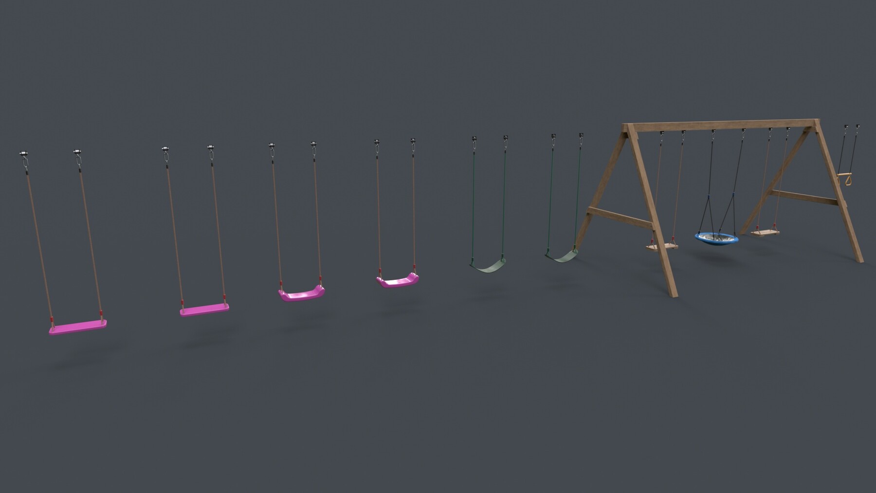 ArtStation - PBR Modular Outdoor Playground Swing Sets B | Game Assets