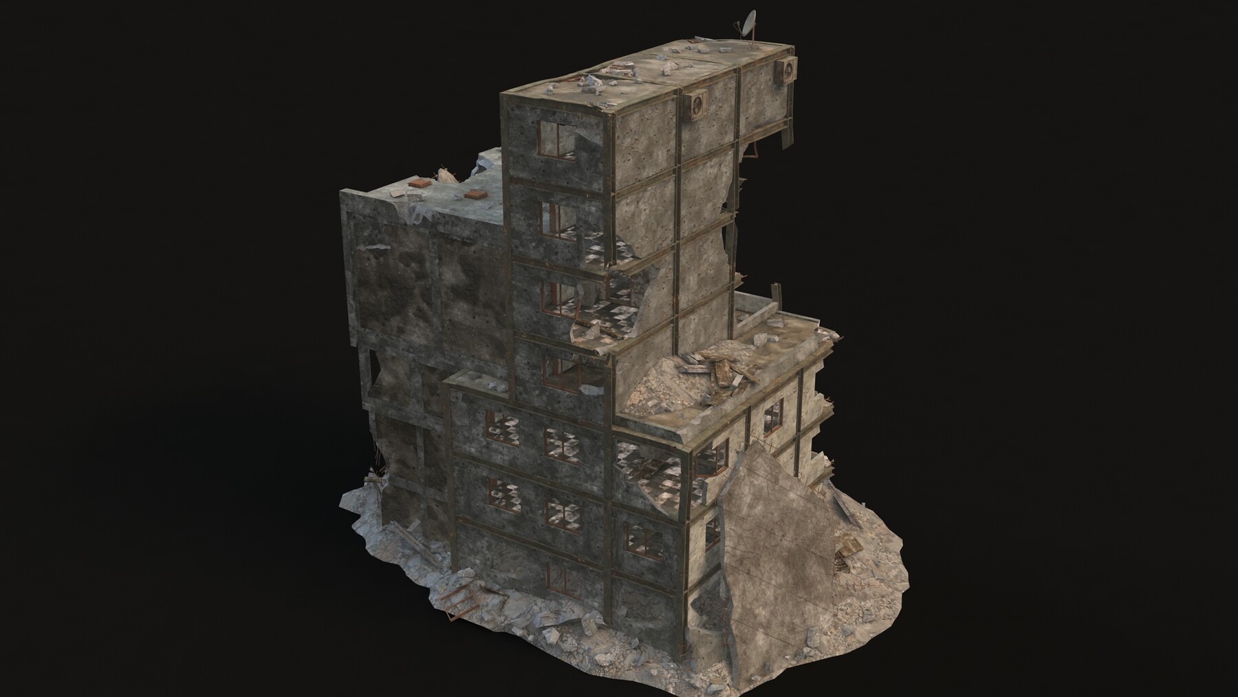 ArtStation - destroyed building | Game Assets