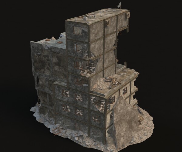 ArtStation - destroyed building | Game Assets