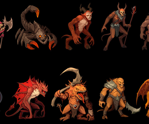 ArtStation - Demonic Creatures 02 | Game Assets