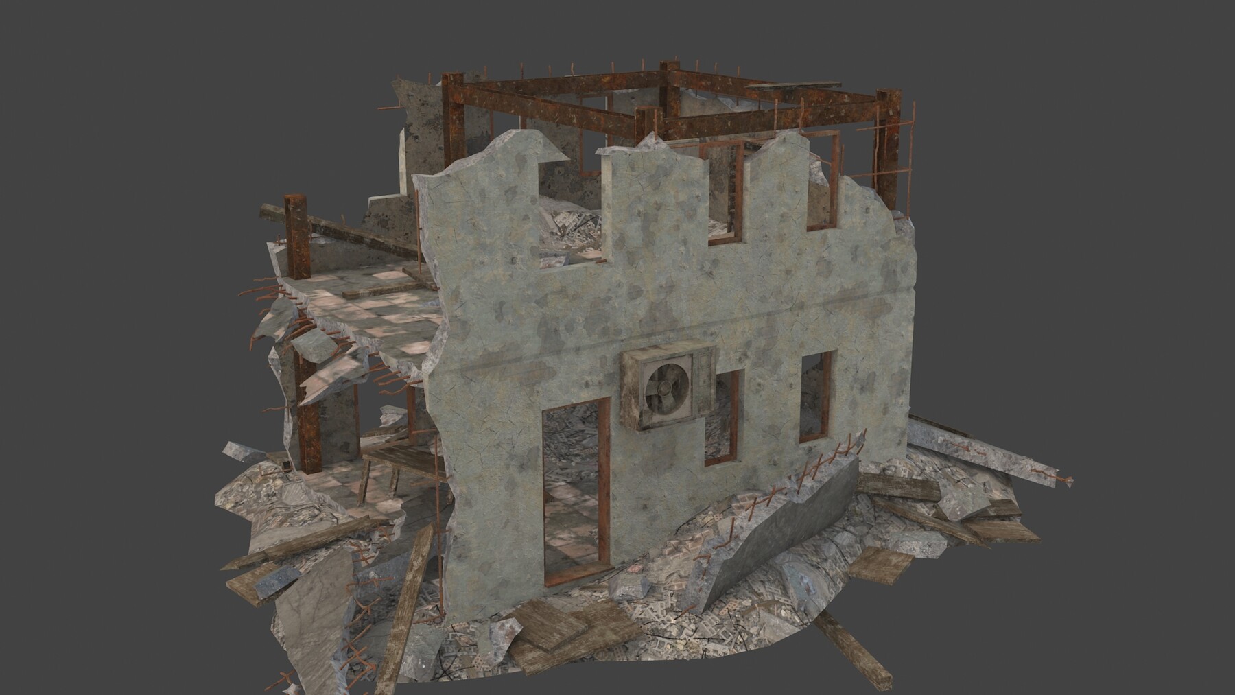 ArtStation - destroyed building | Game Assets