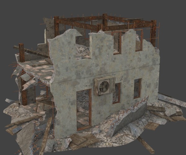 ArtStation - destroyed building | Game Assets
