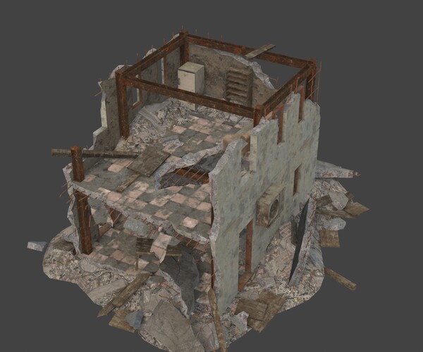 ArtStation - destroyed building | Game Assets