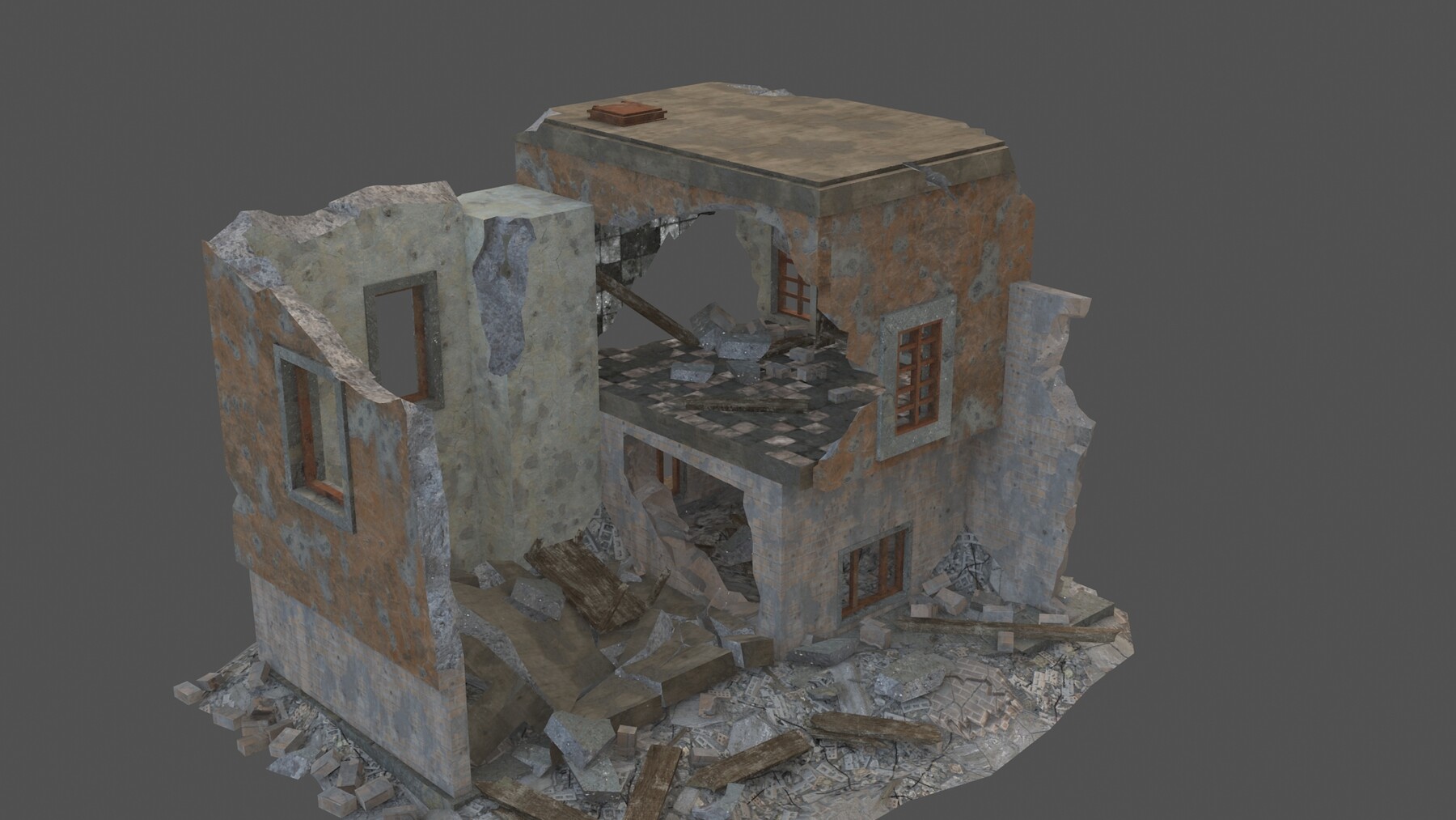 ArtStation - destroyed building | Game Assets