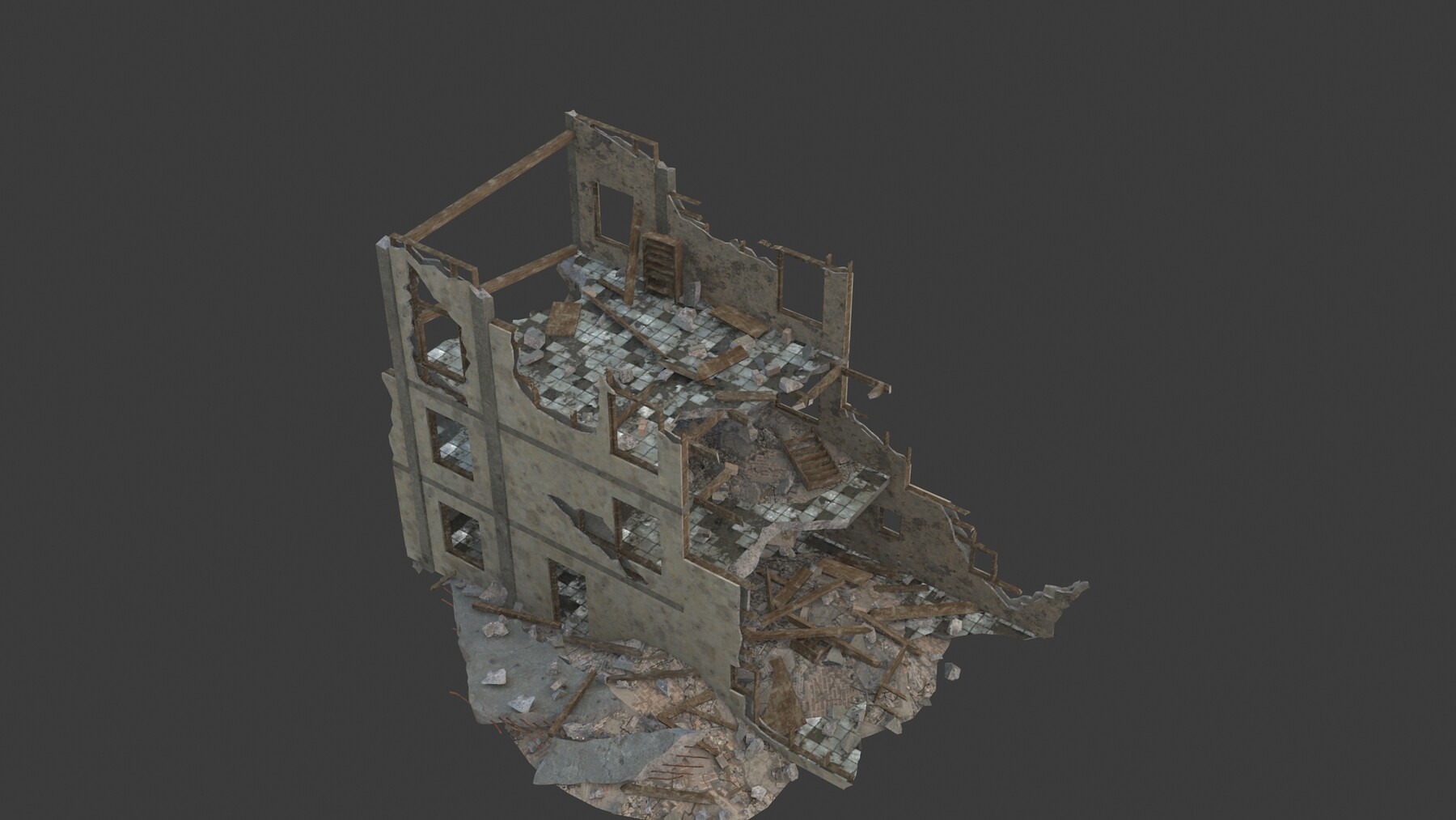 ArtStation - destroyed building | Game Assets
