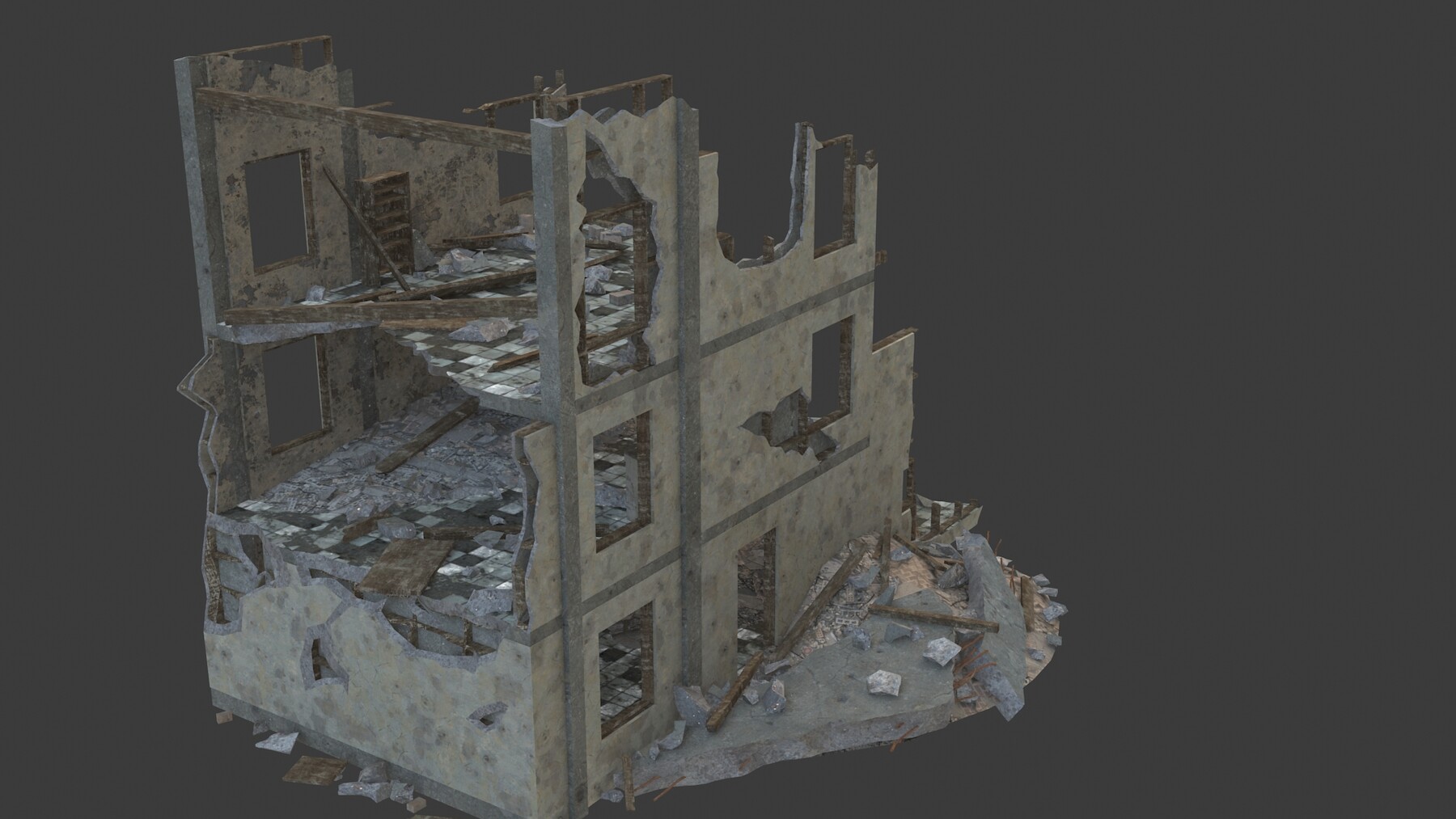 ArtStation - destroyed building | Game Assets