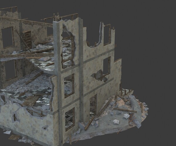 ArtStation - destroyed building | Game Assets