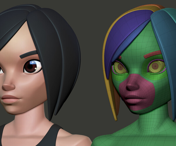 ArtStation - Stylized Female Base Mesh - Disney Infinity Style - Mika ...