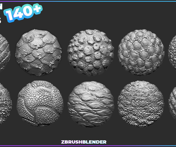 ArtStation - 140+ Dragon Scales Alphas for ZBrush (Displacement map ...