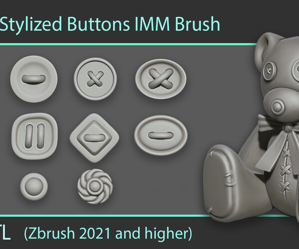 ArtStation - Stylized Buttons IMM Brush | Brushes