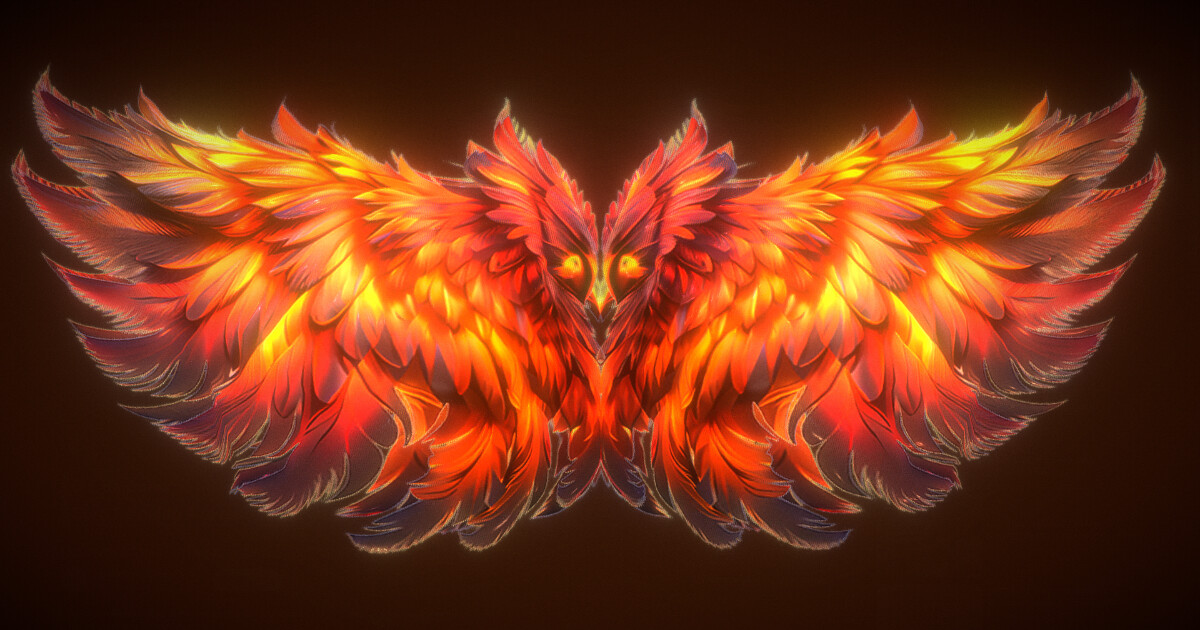 ArtStation - Animated Phoenix Wings Low-poly 3D model | Game Assets
