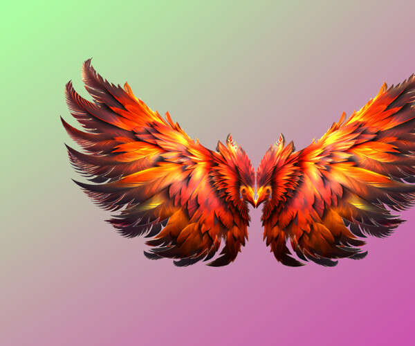 ArtStation - Animated Phoenix Wings Low-poly 3D model | Game Assets