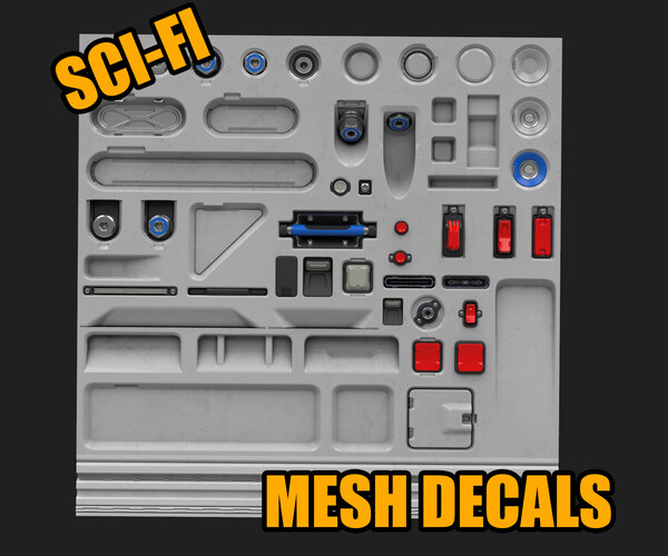 ArtStation - Sci-fi Mesh Decals by Josh Van Zuylen | Game Assets