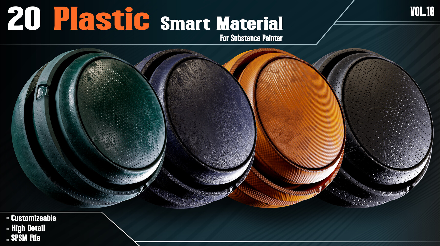 ArtStation - 20 Plastic Smart Materials - VOL.18 | Game Assets