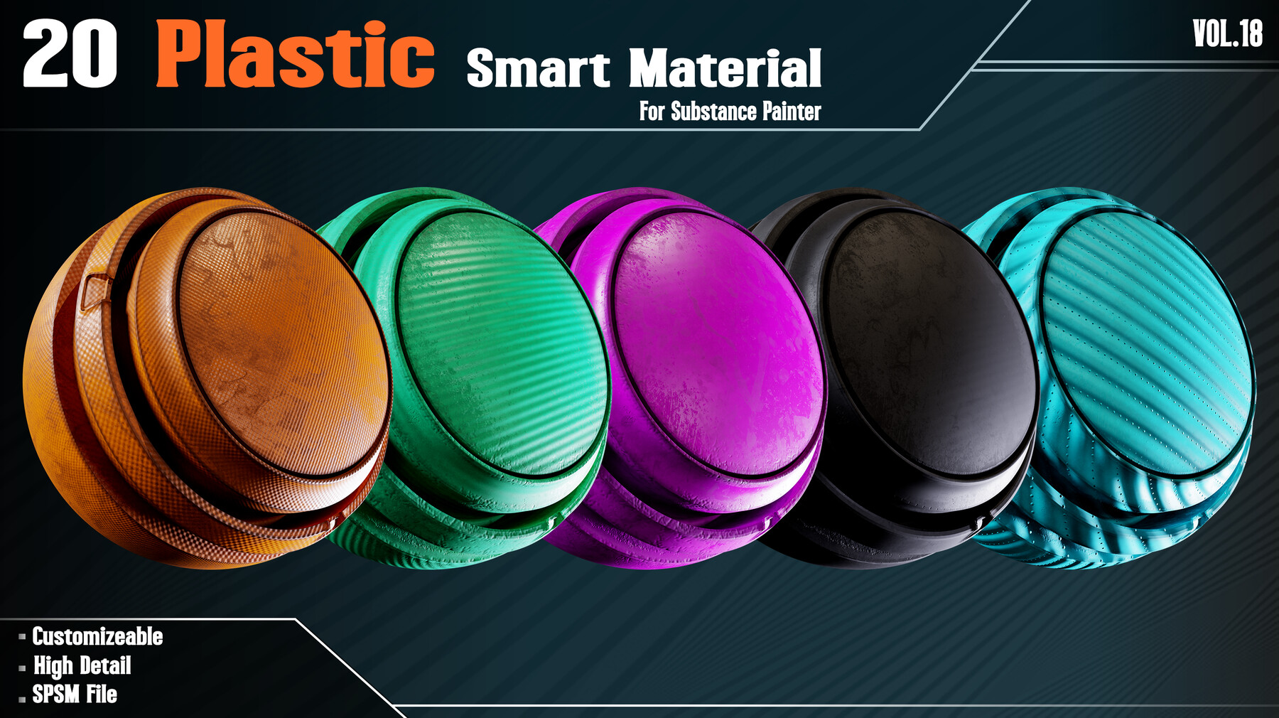 ArtStation - 20 Plastic Smart Materials - VOL.18 | Game Assets