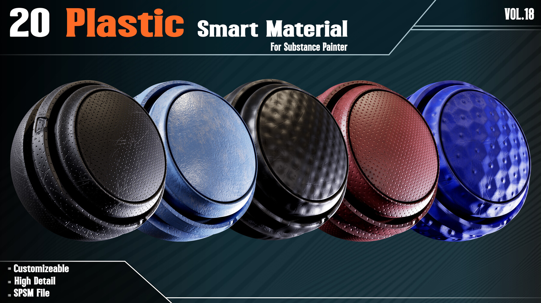 ArtStation - 20 Plastic Smart Materials - VOL.18 | Game Assets