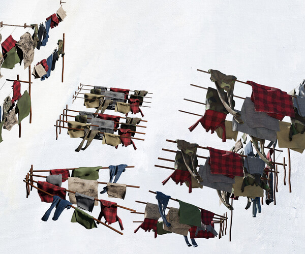 ArtStation - Washing Clothes Laundry Pants Shirts On Washinng Line Or ...