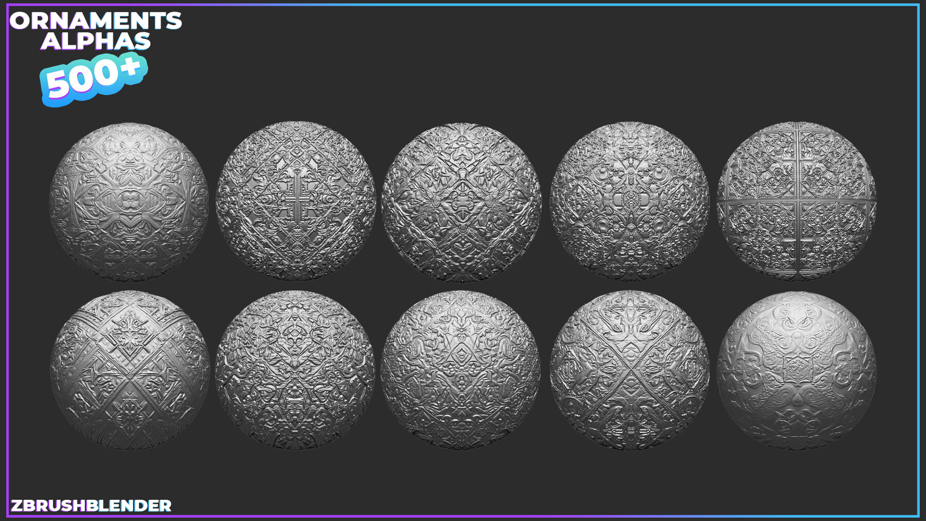ArtStation - 500+ Ornaments Tileable Alphas (Displacement Maps) for ...