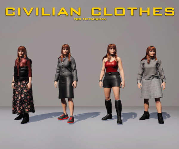 ArtStation - Civilian Clothes for Metahuman Female Character UE5 | Game ...
