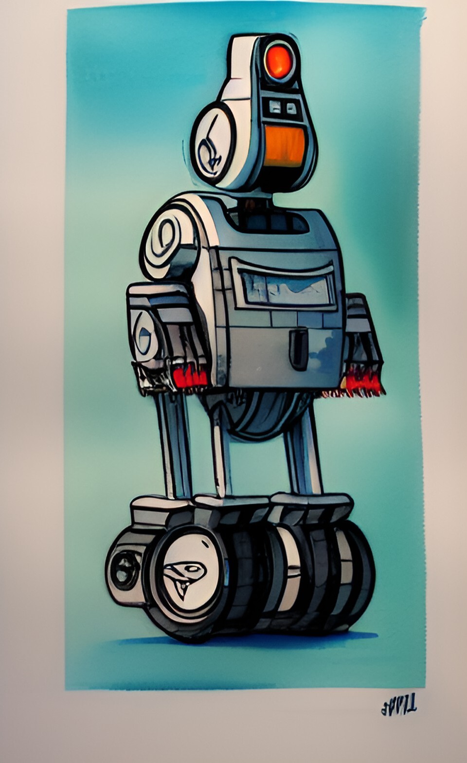 ArtStation - watercolor sketch of a robot 11460 jpg wombo art pack ...