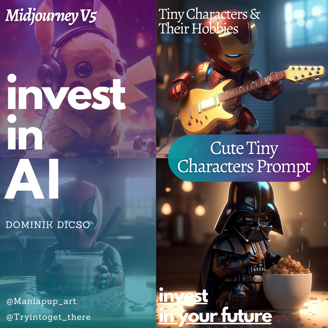 ArtStation - Tiny 3D Cute Characters & Hobbies Prompt - Midjourney ...