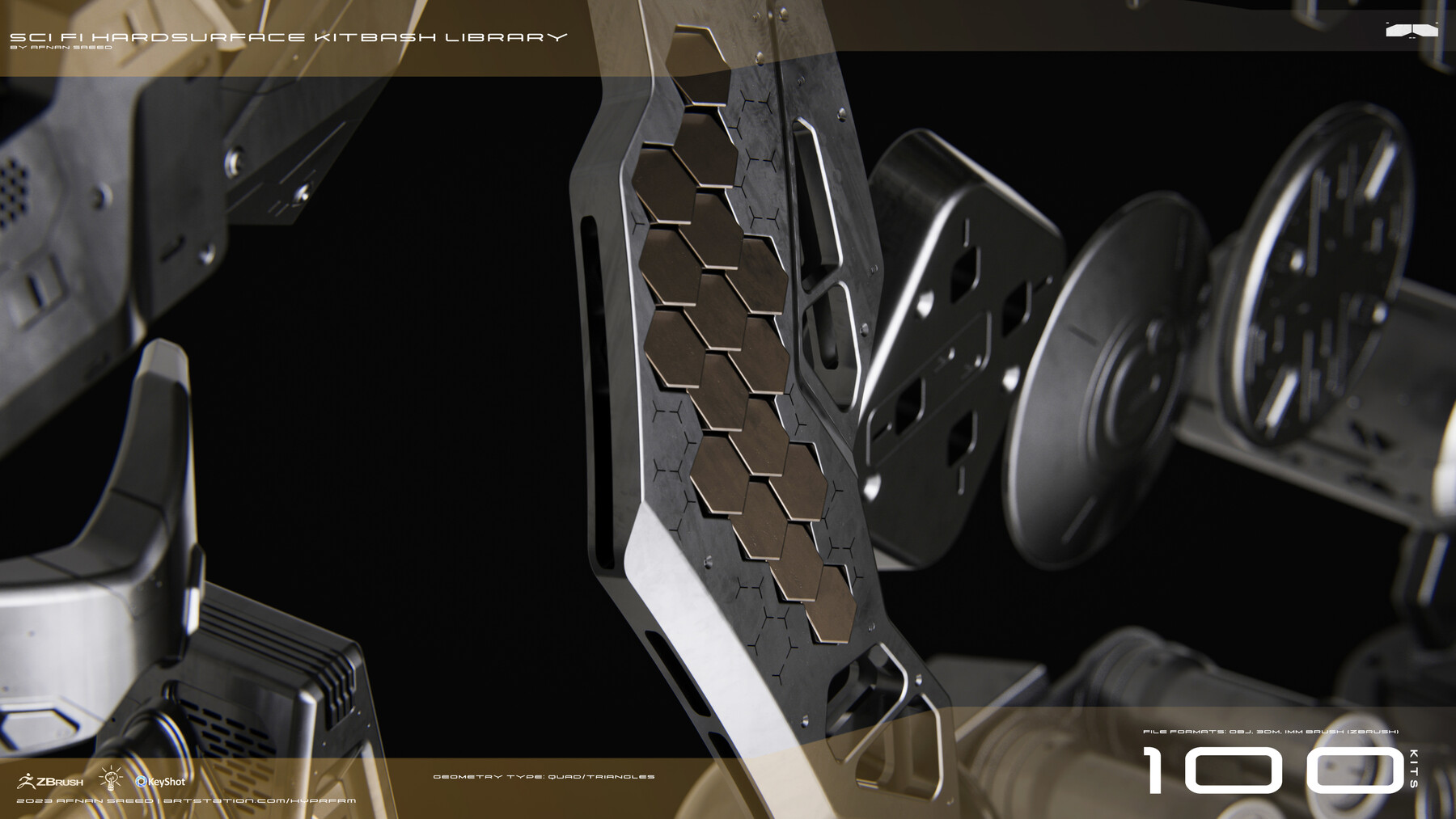 ArtStation - SCI-FI Hard Surface Kitbash Library for Mech Design - 100 ...