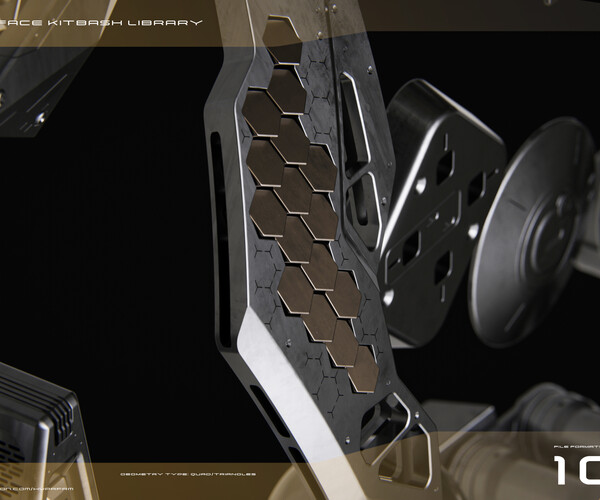 ArtStation - SCI-FI Hard Surface Kitbash Library for Mech Design - 100 ...