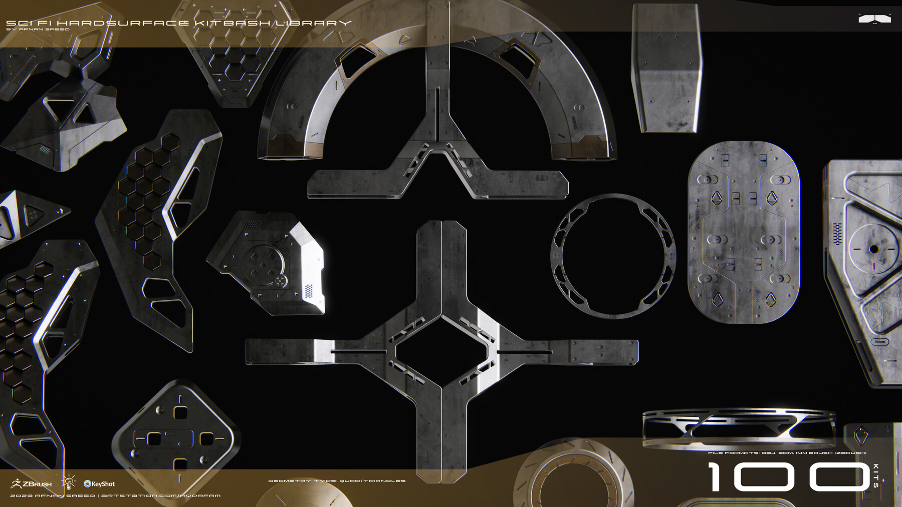 ArtStation - SCI-FI Hard Surface Kitbash Library for Mech Design - 100 ...