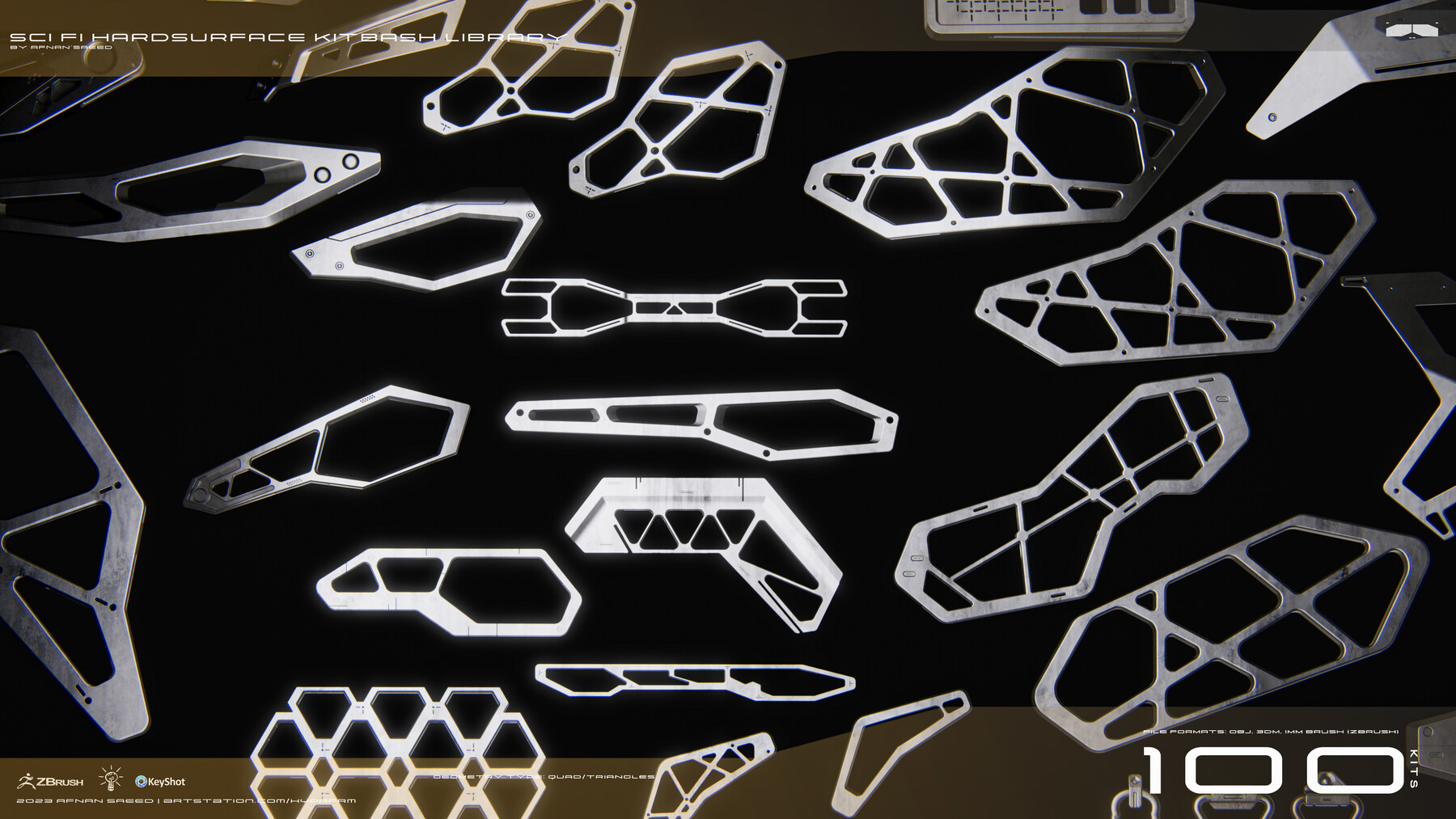 ArtStation - SCI-FI Hard Surface Kitbash Library for Mech Design - 100 ...