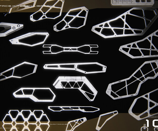 ArtStation - SCI-FI Hard Surface Kitbash Library for Mech Design - 100 ...