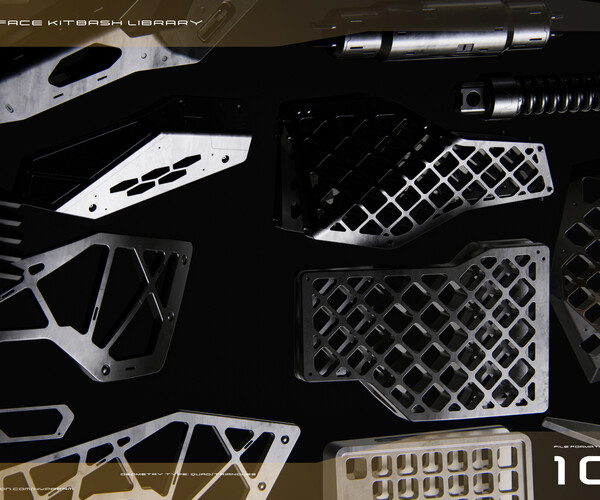 ArtStation - SCI-FI Hard Surface Kitbash Library for Mech Design - 100 ...