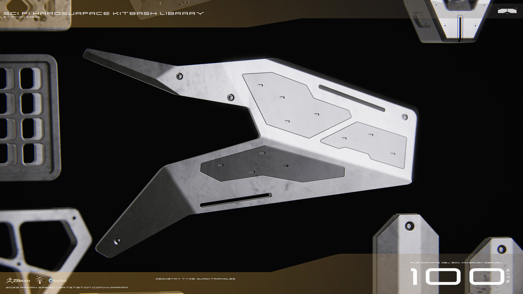 ArtStation - SCI-FI Hard Surface Kitbash Library for Mech Design - 100 ...
