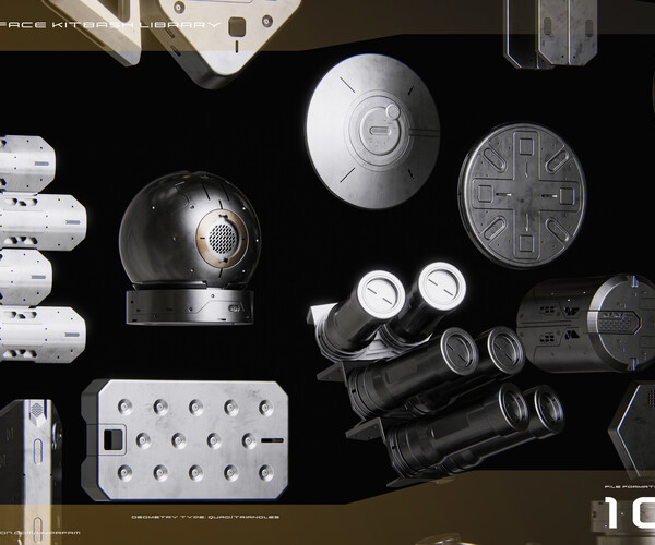 ArtStation - SCI-FI Hard Surface Kitbash Library for Mech Design - 100 ...