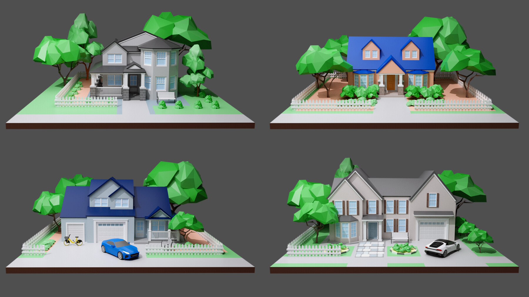 ArtStation - Cartoon private houses | Game Assets