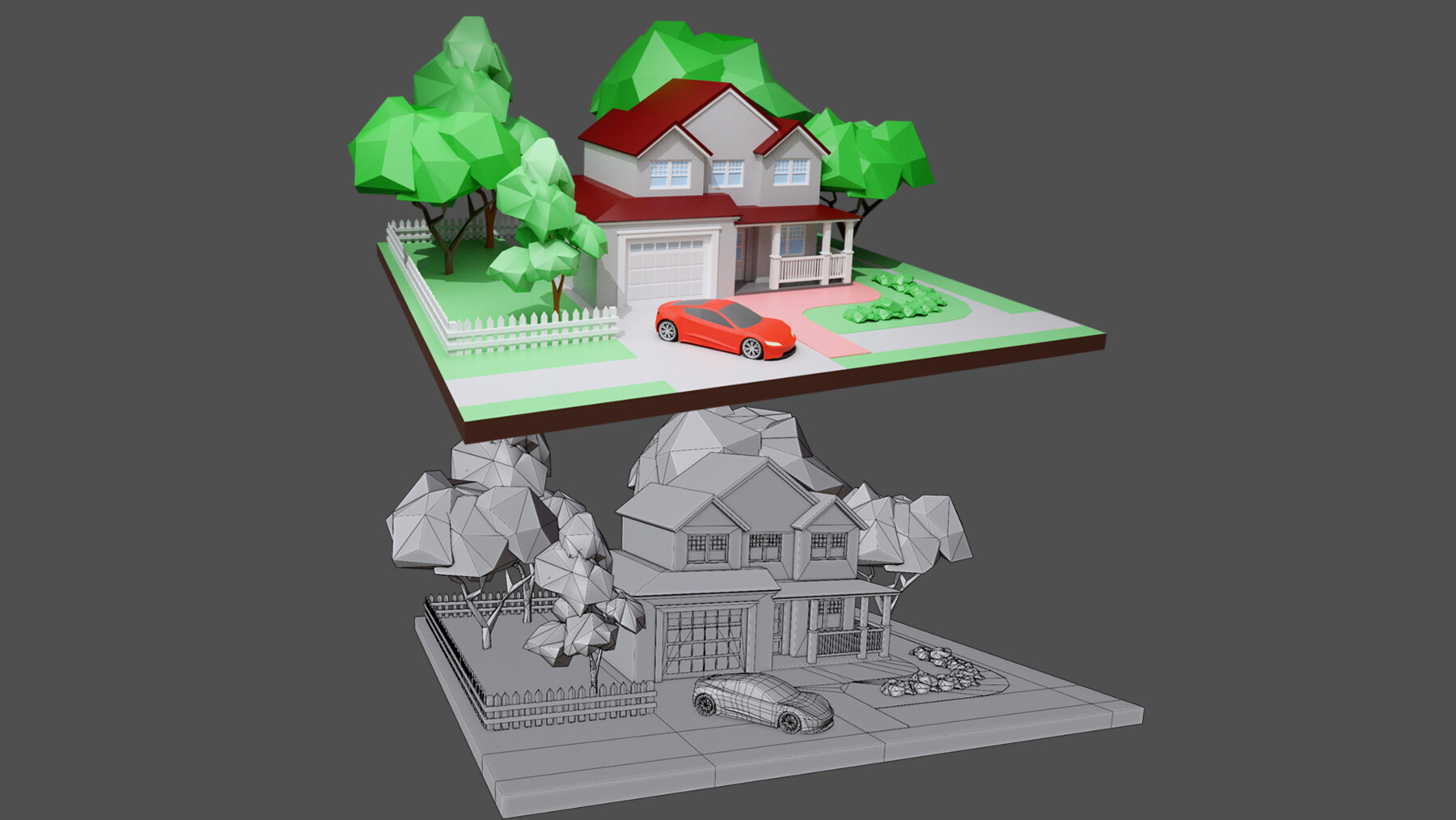 ArtStation - Cartoon private houses | Game Assets