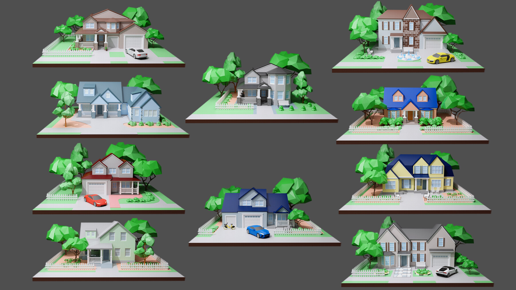 ArtStation - Cartoon private houses | Game Assets