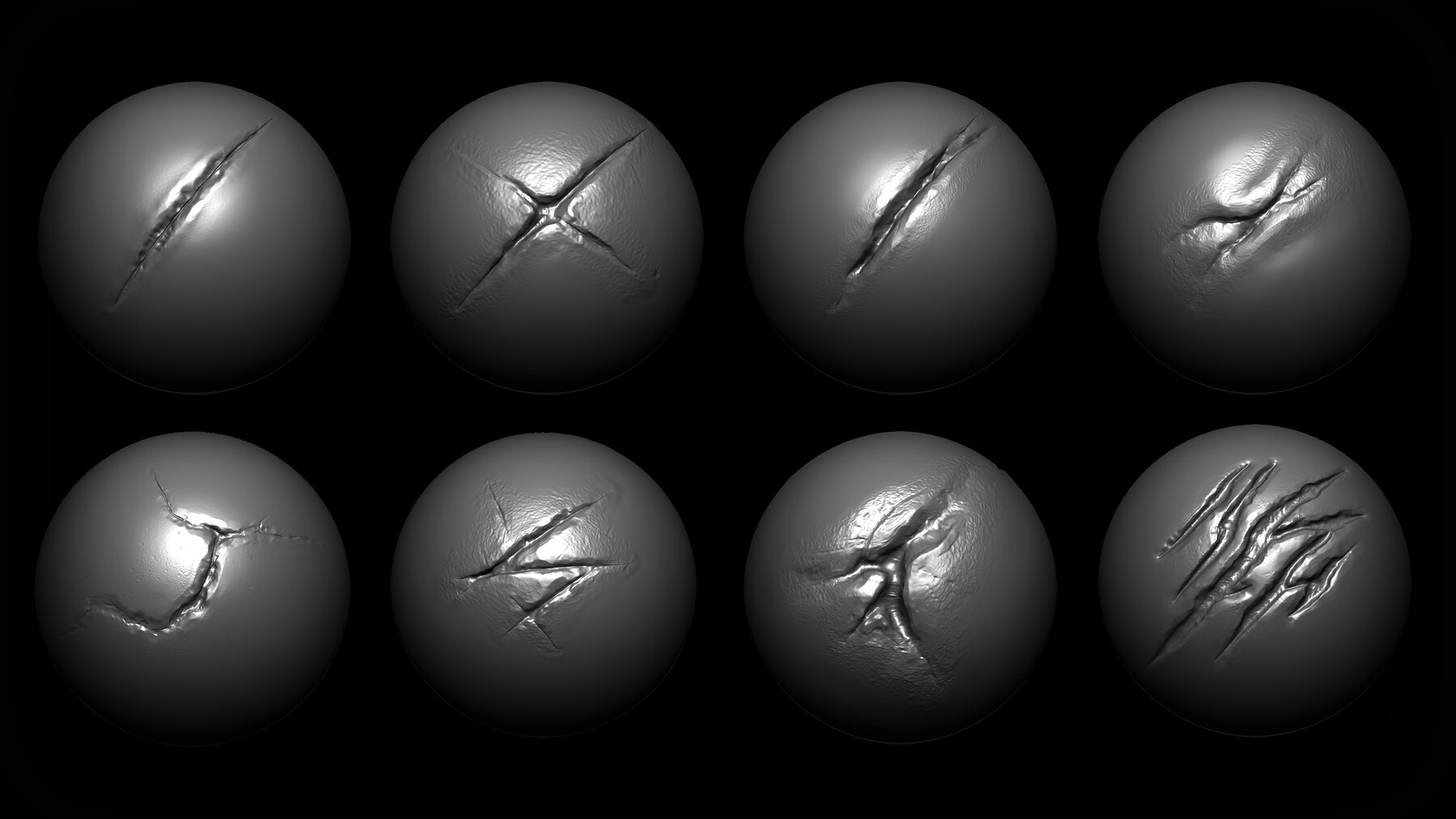 ArtStation - Zbrush + Blender - 40 Metal Damage Brushes | Brushes