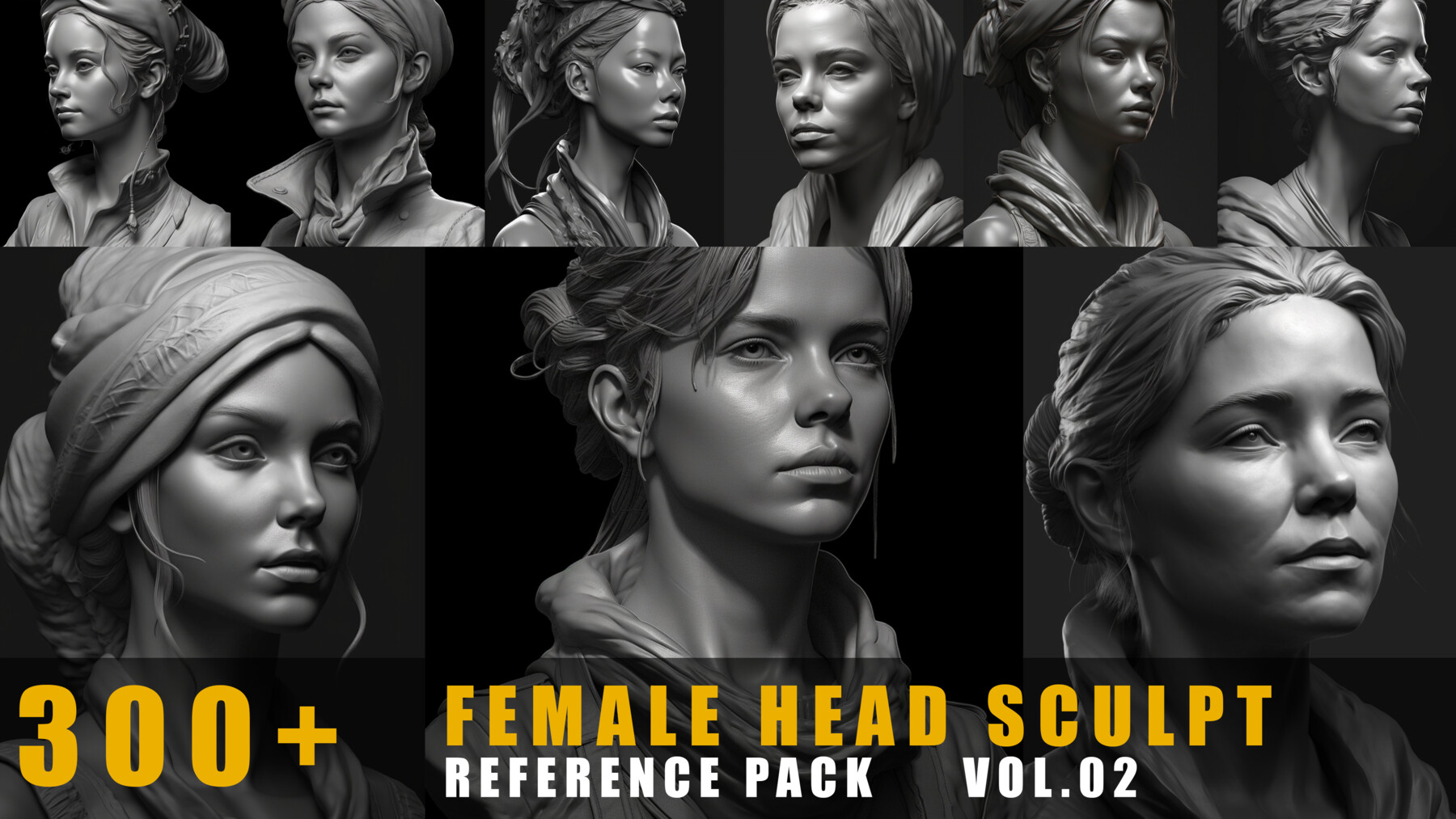 ArtStation - 300+ Female Head Sculpt - References Pack | Vol.02 | Artworks