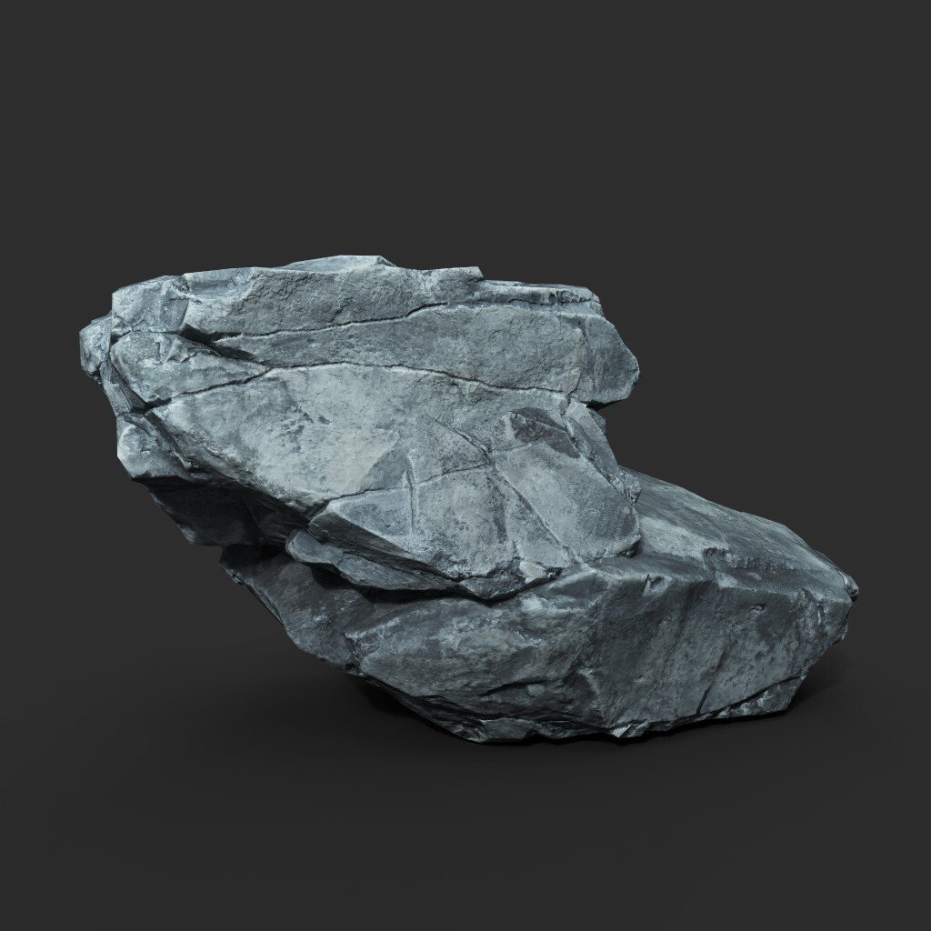 ArtStation - Low Poly Gray Rock 230322 - Ultra HD 16K Texture | Game Assets
