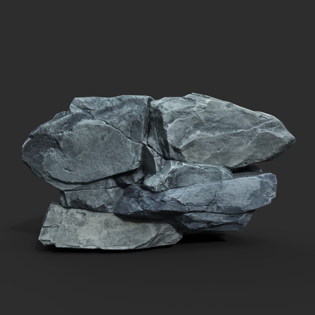 ArtStation - Low Poly Gray Rock 230322 - Ultra HD 16K Texture | Game Assets