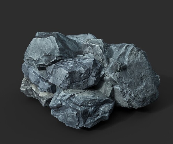 ArtStation - Low Poly Gray Rock 230322 - Ultra HD 16K Texture | Game Assets
