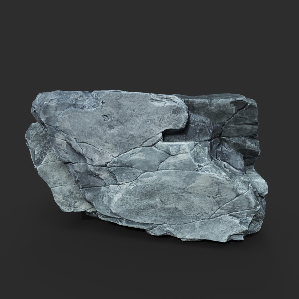 ArtStation - Low Poly Gray Rock 230322 - Ultra HD 16K Texture | Game Assets