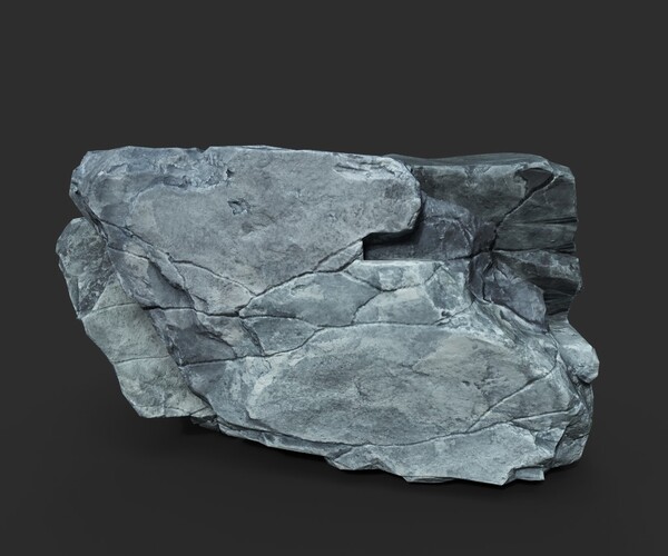 ArtStation - Low Poly Gray Rock 230322 - Ultra HD 16K Texture | Game Assets