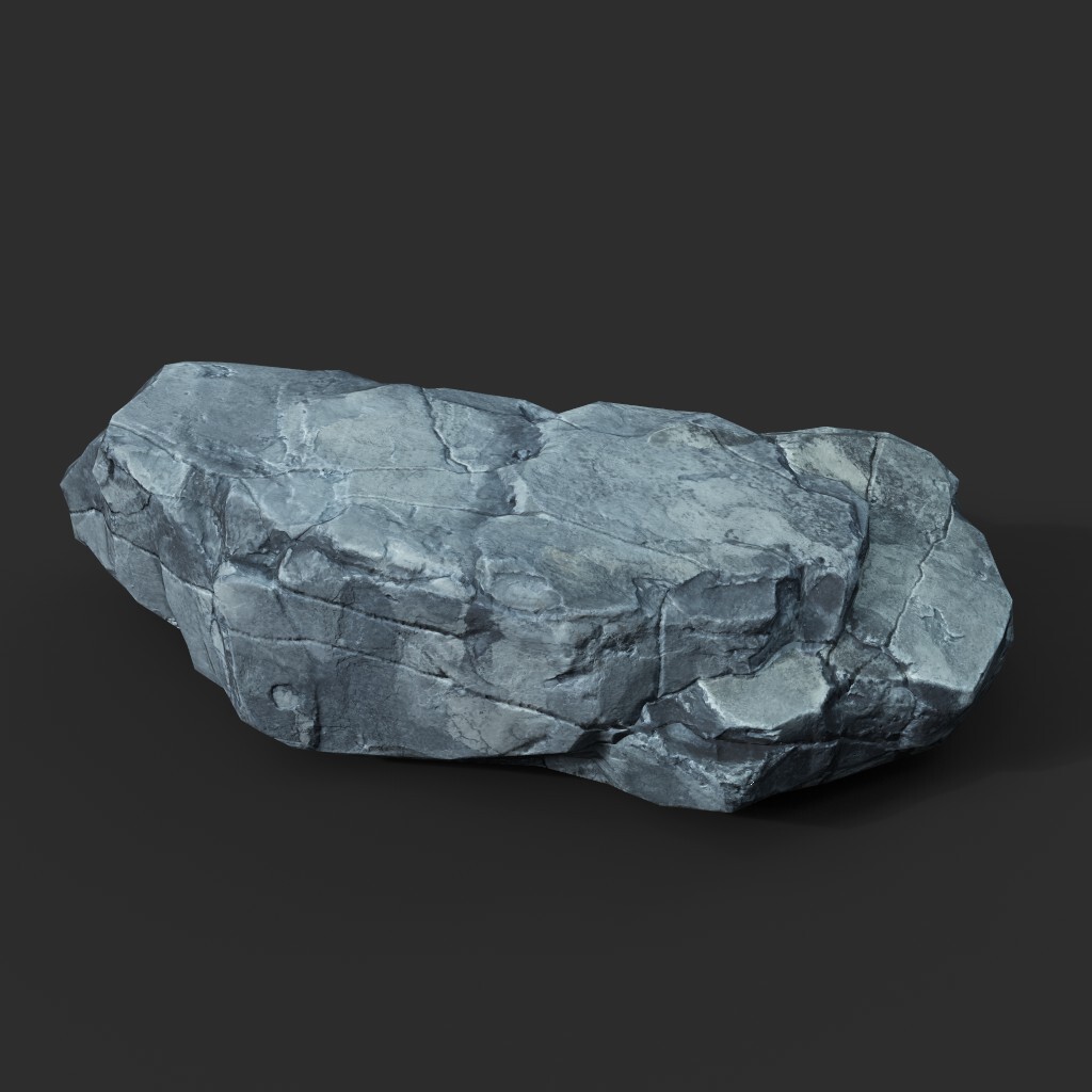 ArtStation - Low Poly Gray Rock 230322 - Ultra HD 16K Texture | Game Assets