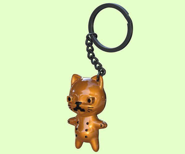ArtStation - Cat Mascot, Keychain, Keyring STL file for 3D print ...