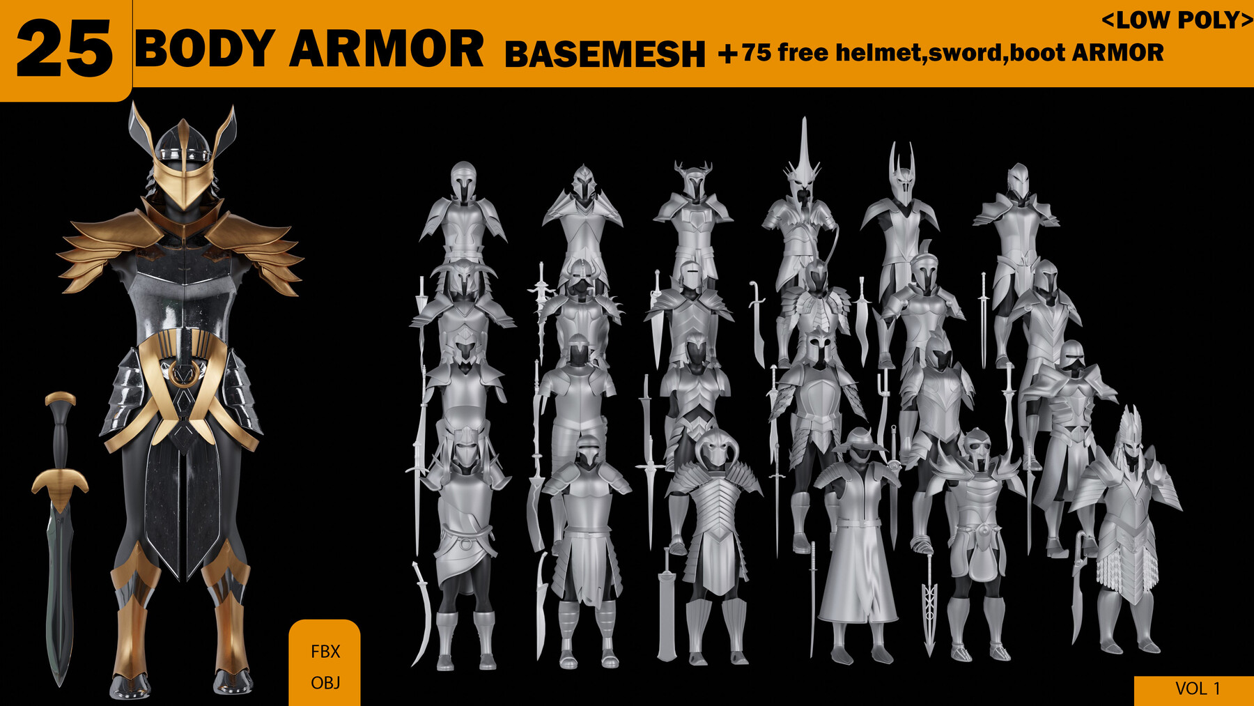 ArtStation - 25 BODY ARMOR Basemesh-vol1 | Game Assets