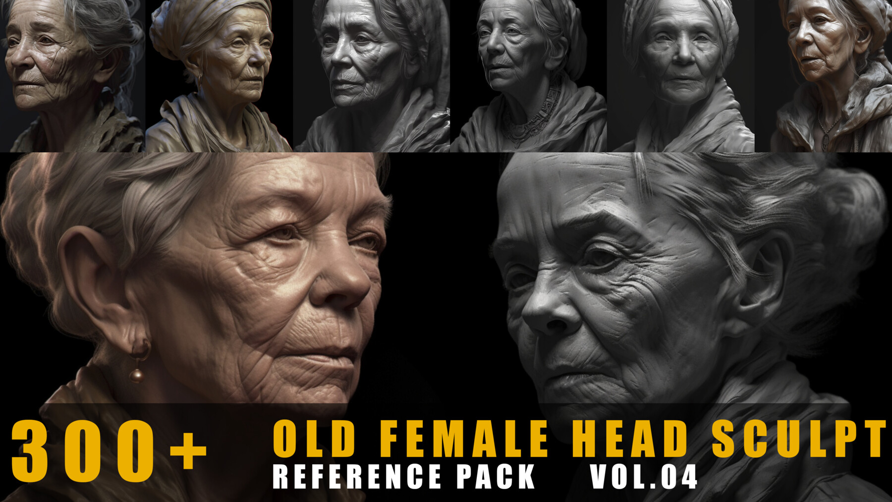 ArtStation - 300+ Old Female Head Sculpt - References Pack | Vol.04 ...