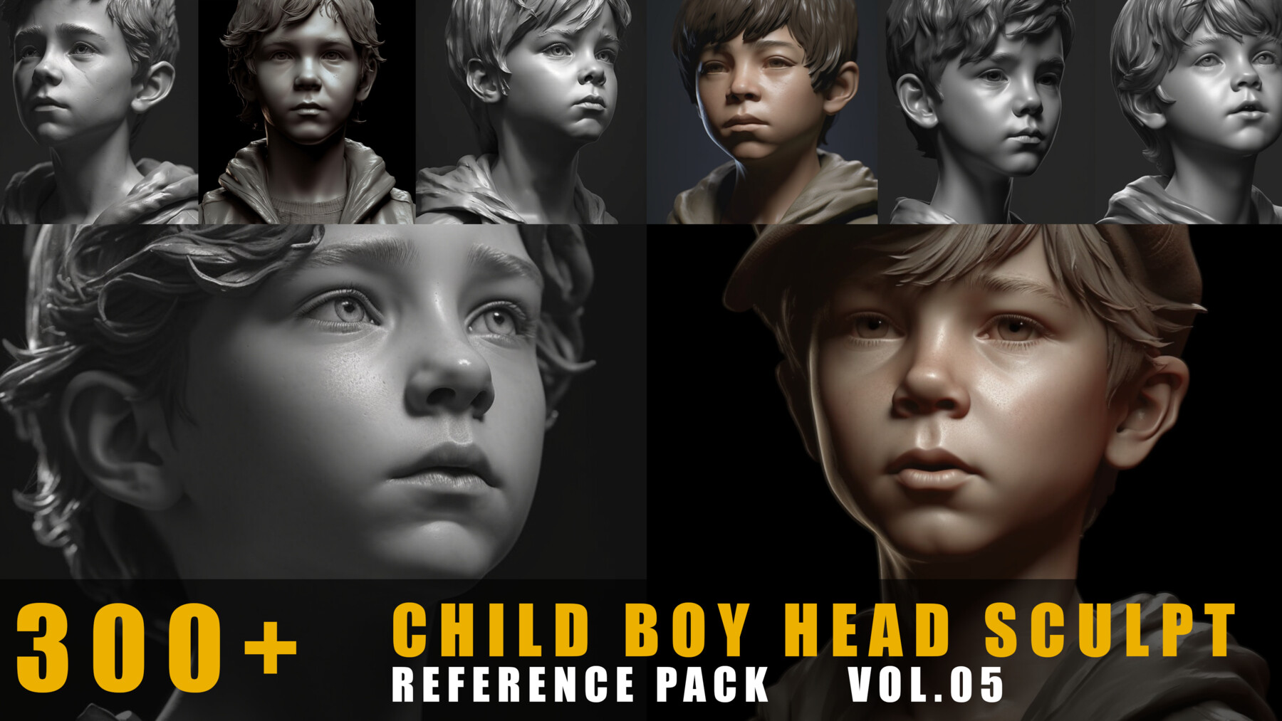 ArtStation - 300+ Child Boy Head Sculpt - References Packs Vol.05 | Artworks